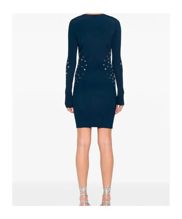 Patrizia Pepe Ribbed Knit Dress With Stud Embellishments
