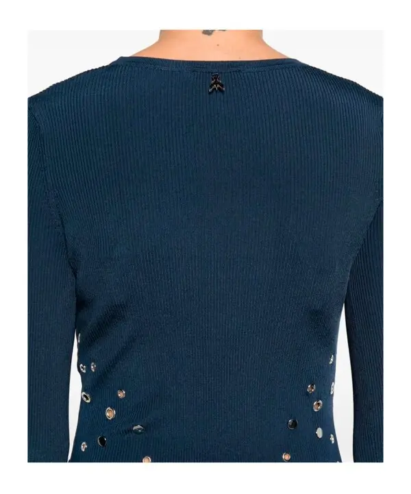 Patrizia Pepe Ribbed Knit Dress With Stud Embellishments