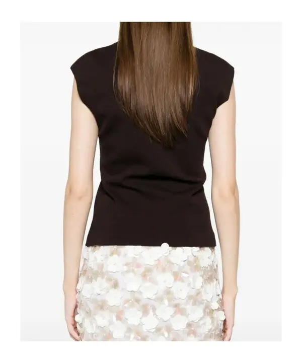 P.a.r.o.s.h Sleeveless Round Neck Vest - Black