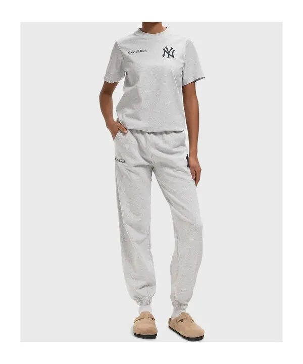 SPORTY  RICH Sporty & Rich Elastic Waist Sports Pants With Embroidered Logo