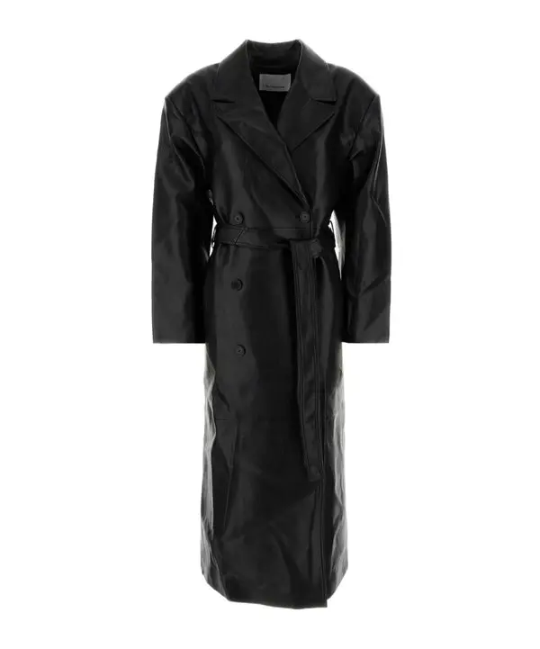 THE FRANKIE SHOP Tina Oversized Trench Coat - Black