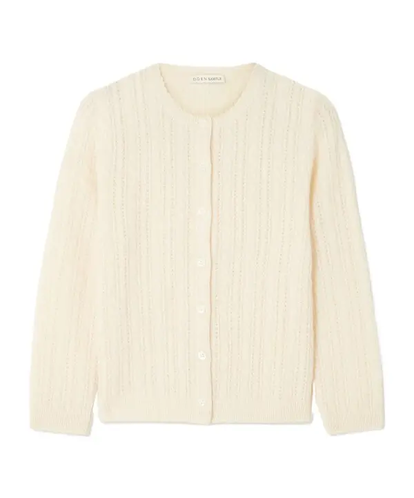 DÔEN Danae Cable-knit Cardigan - White