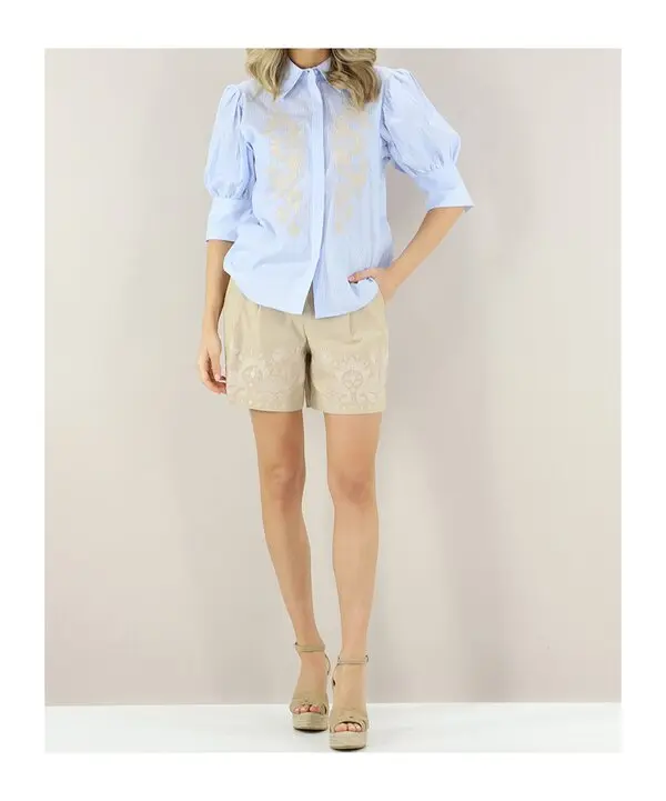 TWINSET Embroidered Tailored Shorts