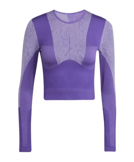 Adidas By Stella McCartney Long-sleeve Snakeskin Pattern Top - Alpine Violet-smc / Clear Onix