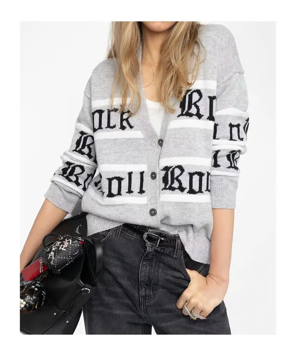 Zadig&Voltaire Rock & Roll" Jacquard Cardigan - Gray