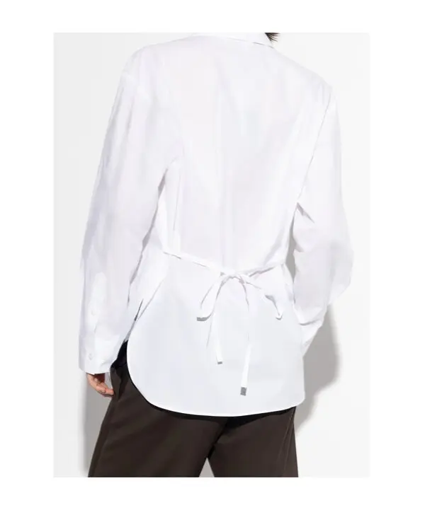 SAMSOE SAMSOE Long Sleeve Shirt With Adjustable Back Ties