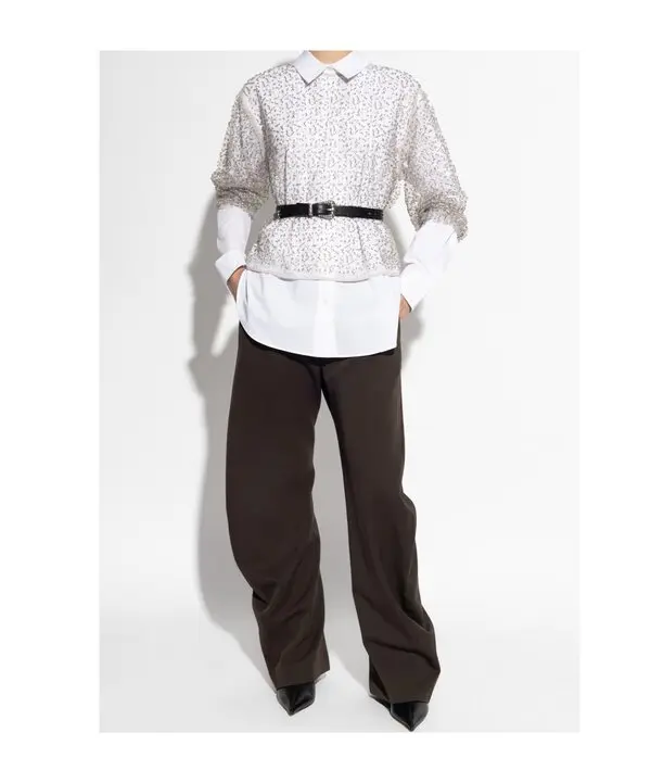 SAMSOE SAMSOE Long Sleeve Shirt With Adjustable Back Ties