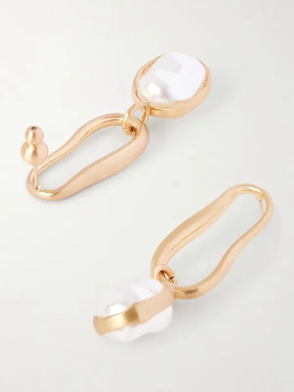 Cult Gaia Vera Drop Earrings With Faux Pearls - Yellow