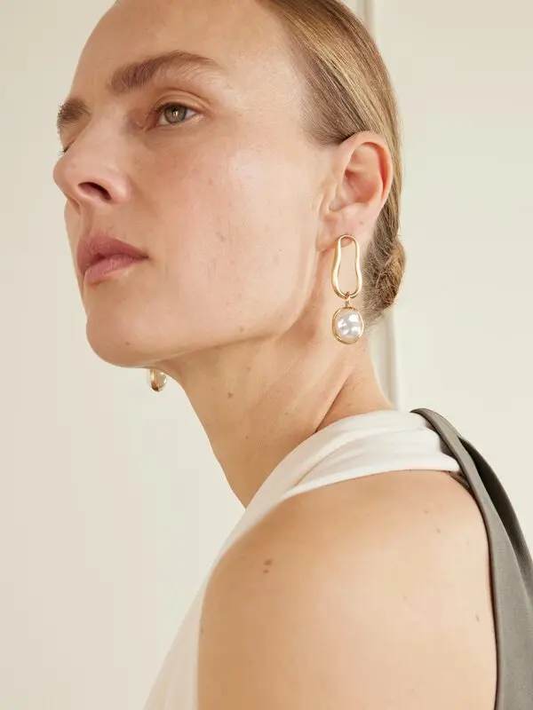 Cult Gaia Vera Drop Earrings With Faux Pearls - Yellow
