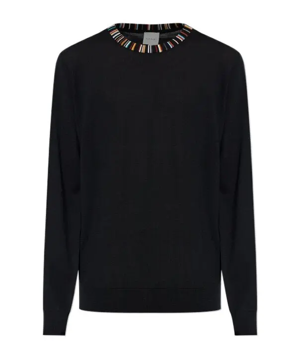 Paul Smith Signature Stripe Collar Jumper - Black