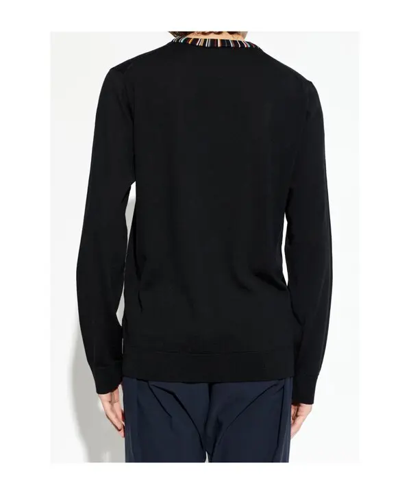 Paul Smith Signature Stripe Collar Jumper - Black