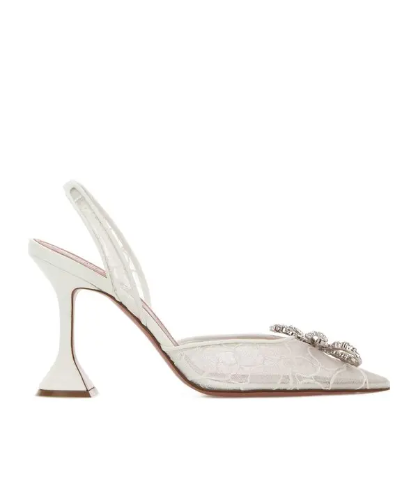 Amina Muaddi Open-toe High-heeled Sandals - White