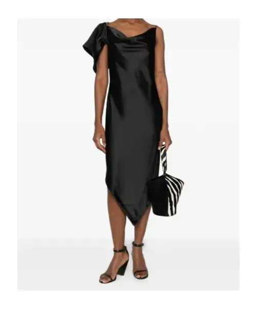 IRO PARIS Asymmetrical Draped Midi Dress