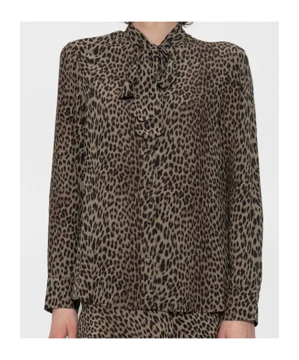 Zadig&Voltaire Leopard-print Tie-neck Blouse
