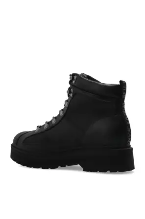 Versace Logo Embossed Lace-up Boots
