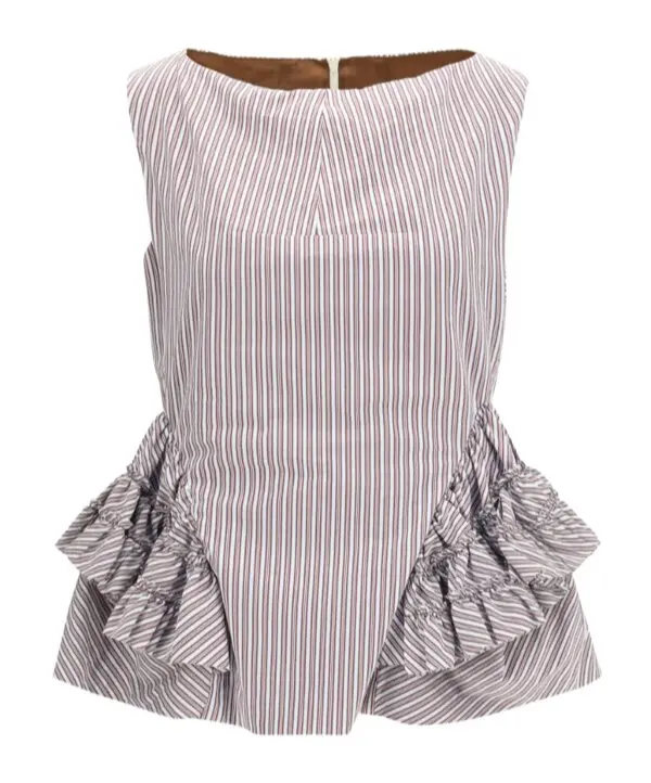Dries Van Noten Sleeveless Ruffled Peplum Top