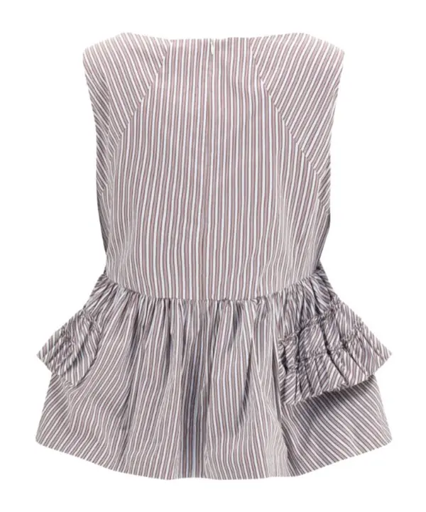 Dries Van Noten Sleeveless Ruffled Peplum Top