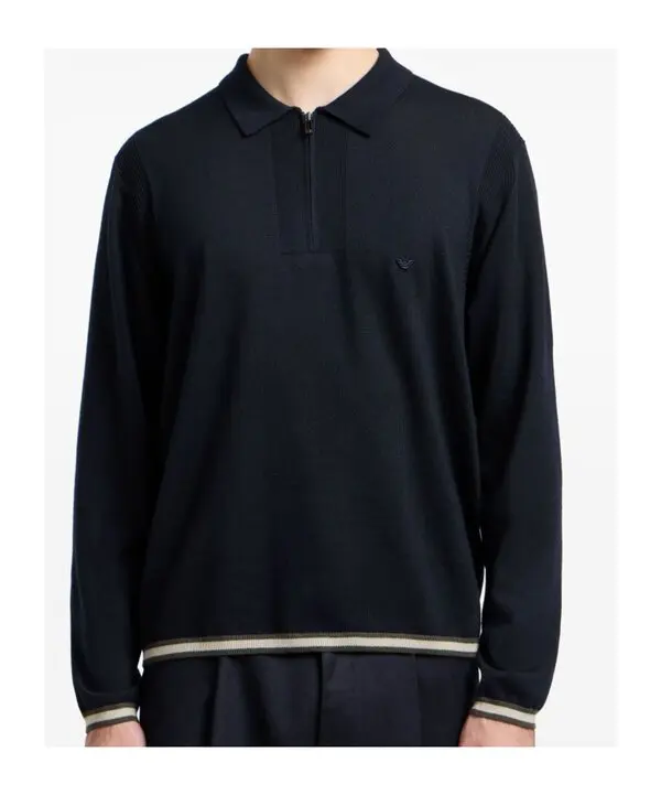 Emporio Armani Half-zip Wool Polo Shirt