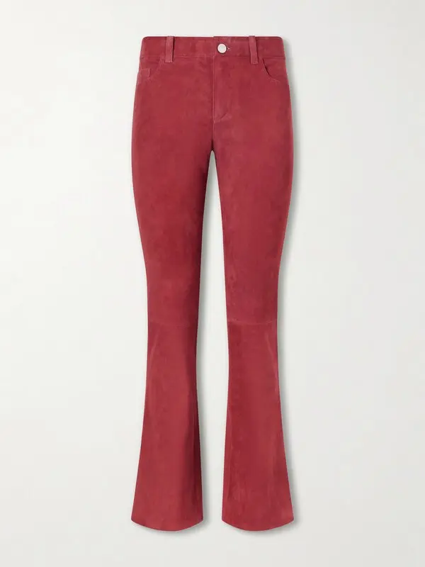 Stouls Dean Suede Flared Pants - Red