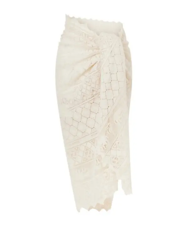 Zimmermann Crocheted Cotton Pareo - White