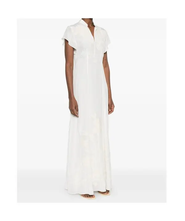 FORTE_FORTE Short Sleeve V-neck Maxi Dress