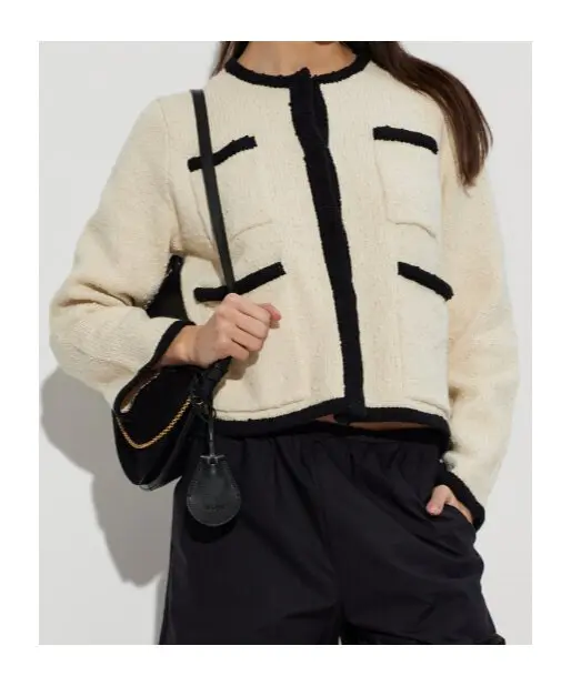 BY MALENE BIRGER Rikko Cropped Cardigan With Contrast Trim - Off White
