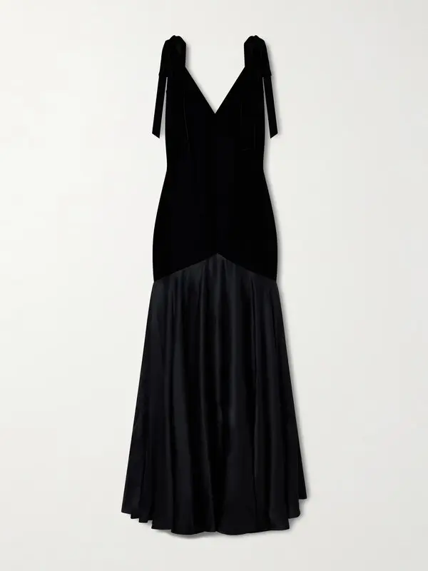 RODARTE Detailed Velvet And Silk-satin Gown