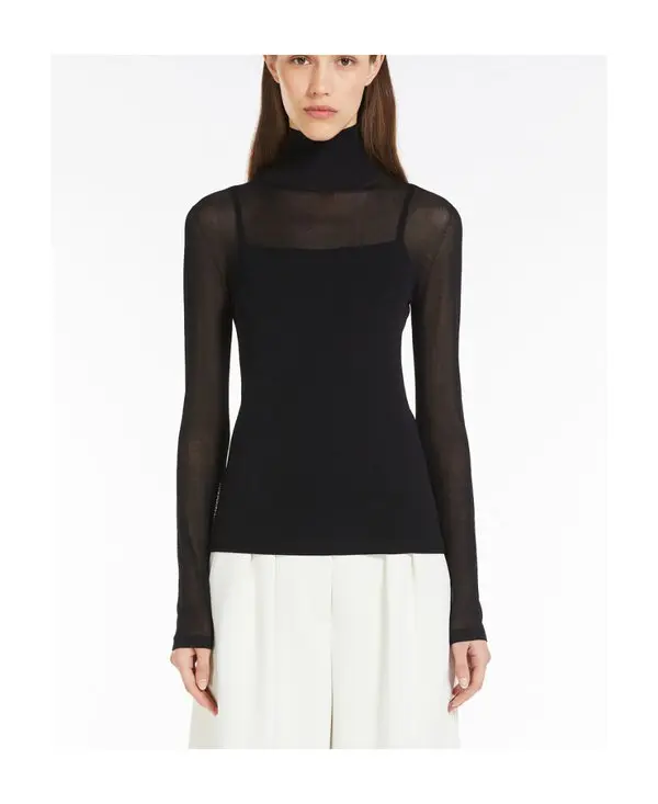 Max Mara High Neck Long-sleeved Top