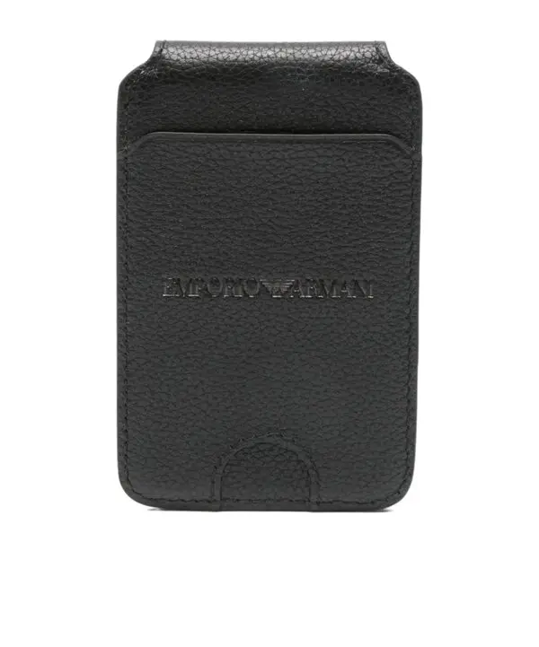 Emporio Armani Leather Cardholder - Black