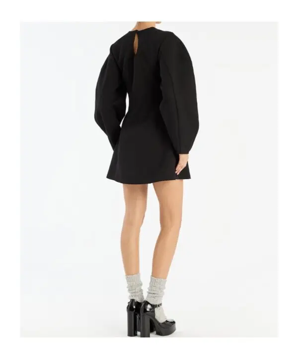 ROTATE BY BIRGER CHRISTENSEN Voluminous Sleeve Crewneck Dress