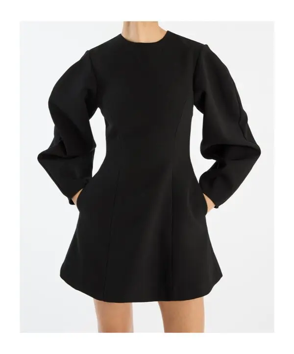 ROTATE BY BIRGER CHRISTENSEN Voluminous Sleeve Crewneck Dress