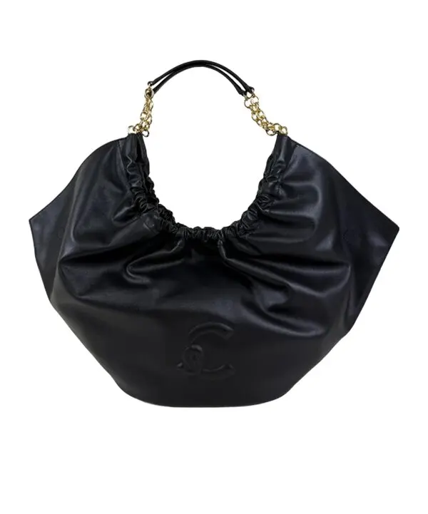 COCCINELLE Logo-embossed Leather Tote Bag - Black