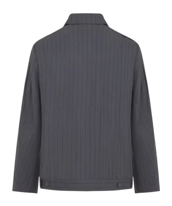 Y3 Zip-up Blouson Jacket With Pinstripe Pattern