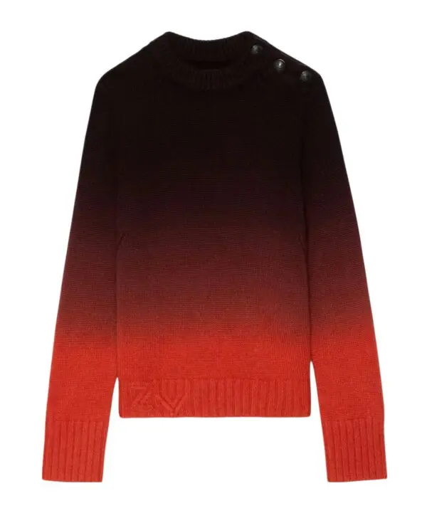 Zadig&Voltaire Gradient Dye Crew Neck Long Sleeve Sweater
