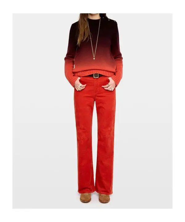 Zadig&Voltaire Gradient Dye Crew Neck Long Sleeve Sweater