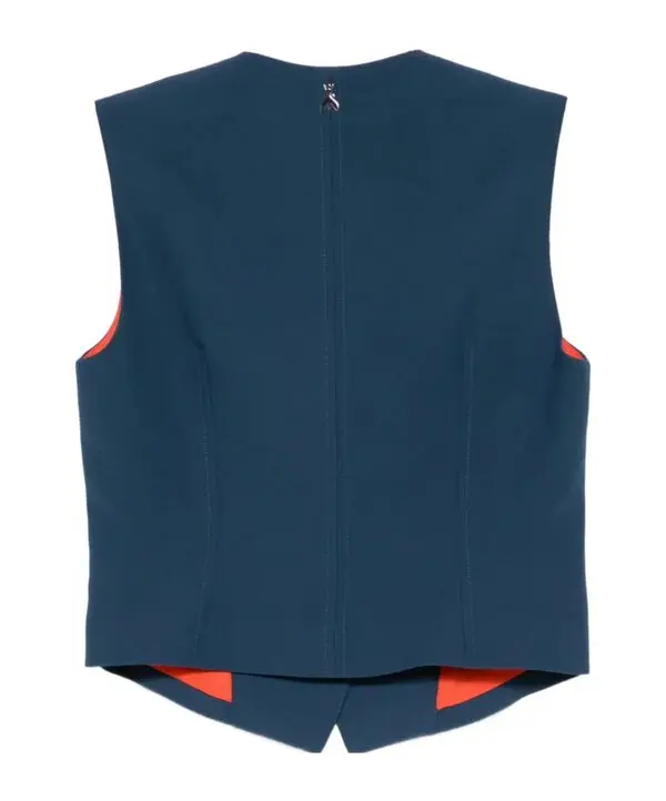 Patrizia Pepe Fitted Button-front Vest - Blue