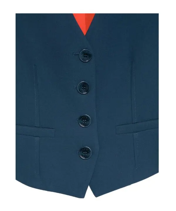 Patrizia Pepe Fitted Button-front Vest - Blue