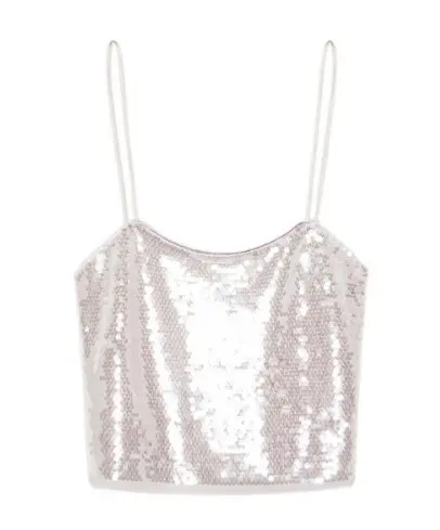 FORTE_FORTE Sequin Spaghetti Strap Top - Charme