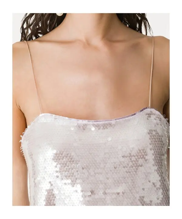 FORTE_FORTE Sequin Spaghetti Strap Top - Charme