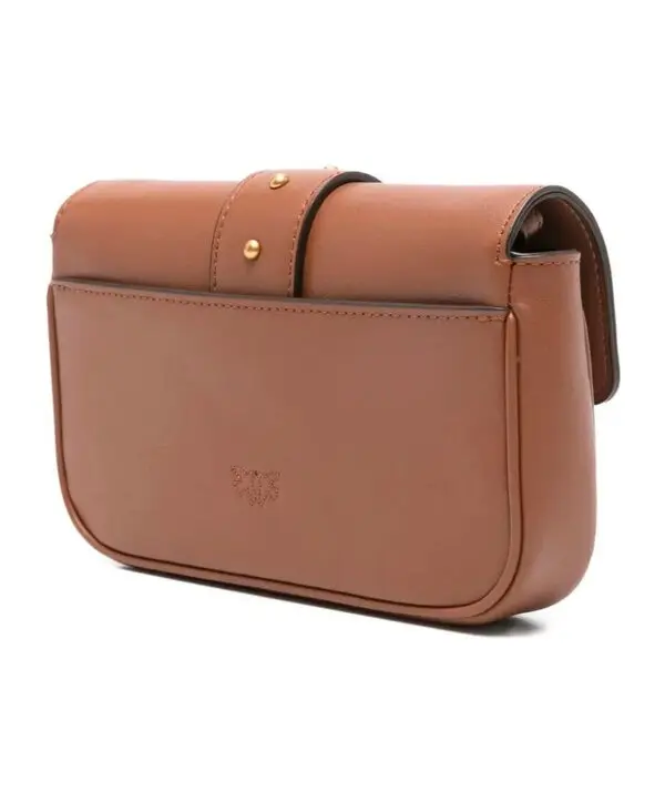 Pinko Love One Pocket Chain Linked Crossbody Bag - Brown