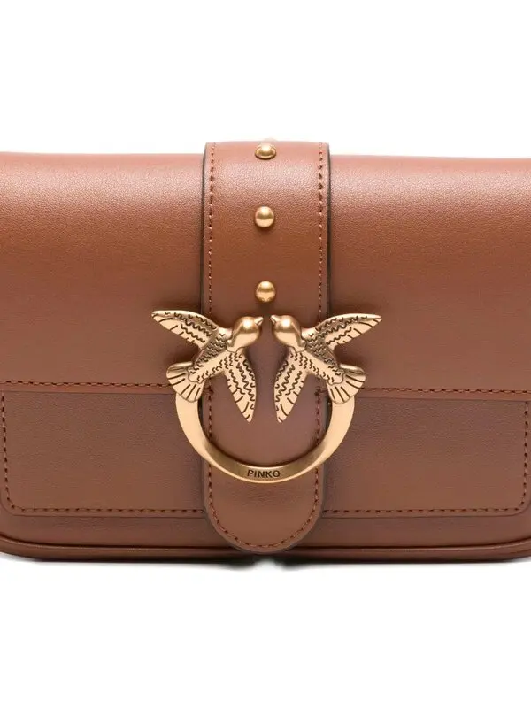 Pinko Love One Pocket Chain Linked Crossbody Bag - Brown