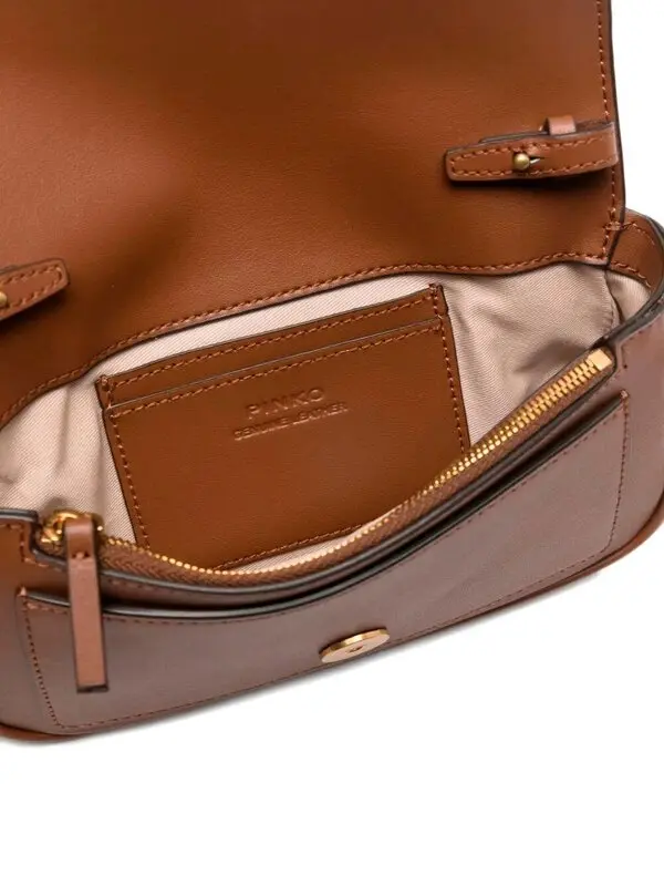 Pinko Love One Pocket Chain Linked Crossbody Bag - Brown