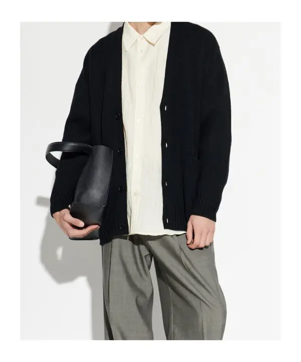 LISA YANG Wilson Pocket Button Cardigan - Black