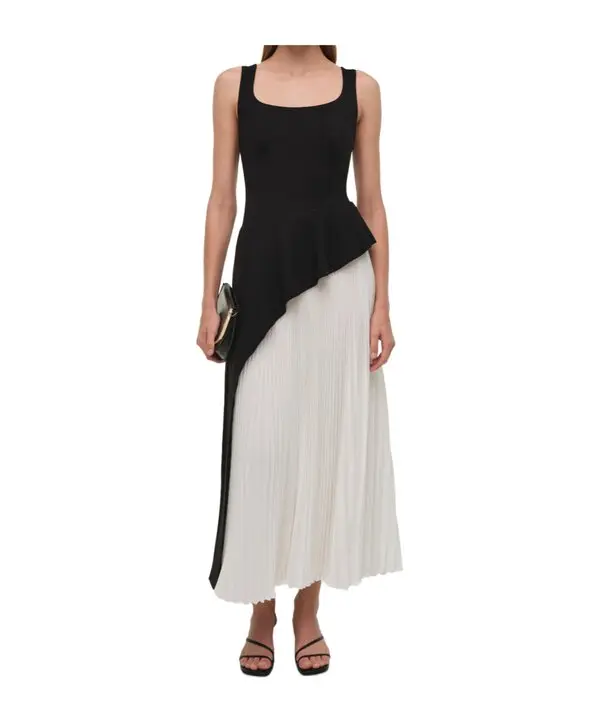 Simkhai Zayla Pleated Asymmetric Dress