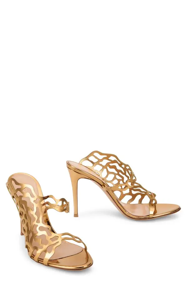 GIANVITO ROSSI Laser-cut High Heel Sandals - Nude
