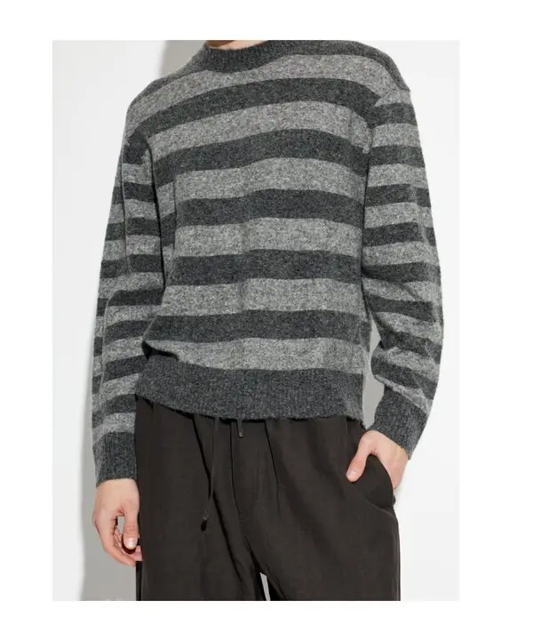 Officine Générale Striped Crew Neck Sweater - Black