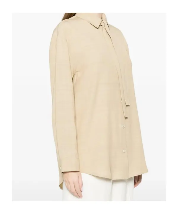 Herno Long-sleeved Shirt With Tie-neck Collar