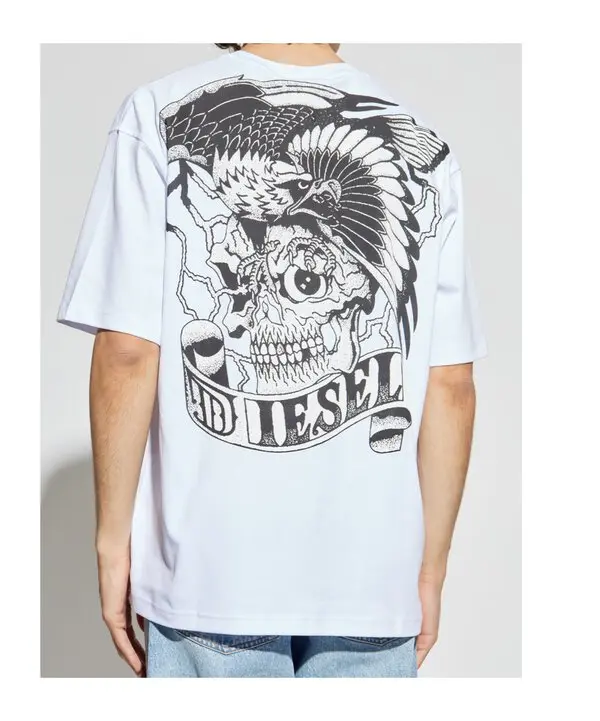 DIESEL® Logo Printed Crewneck T-shirt - White