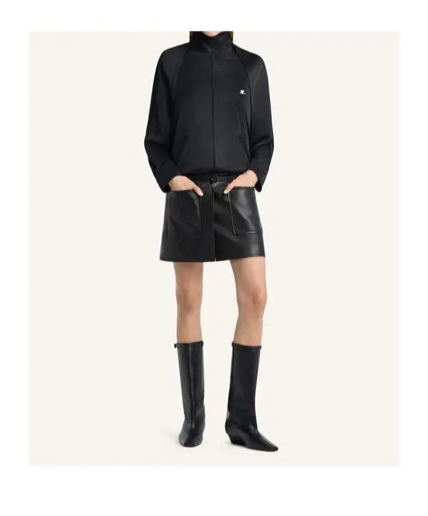 COURREGES Zip-up Track Jacket - Black