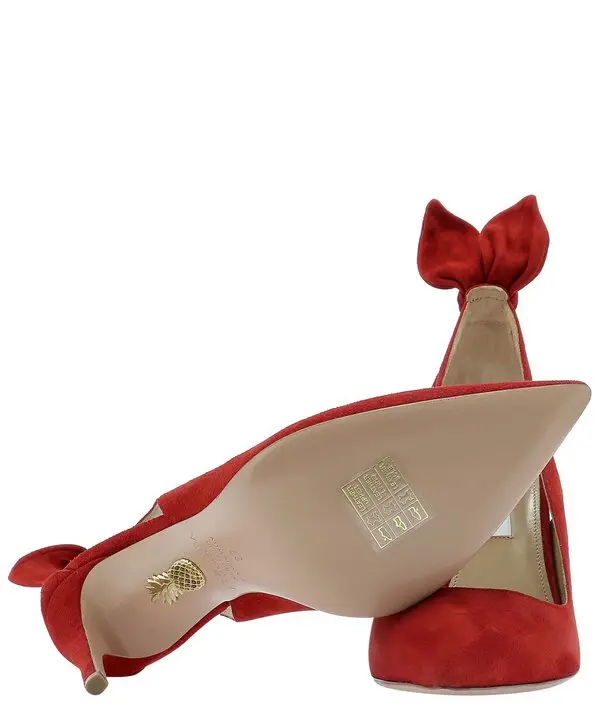 AQUAZZURA Deneuve Bow-tie Pumps - Red